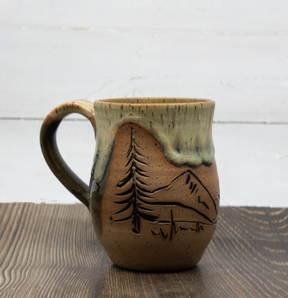 Carved Mug- Mountians - Ogle Brothers General Store